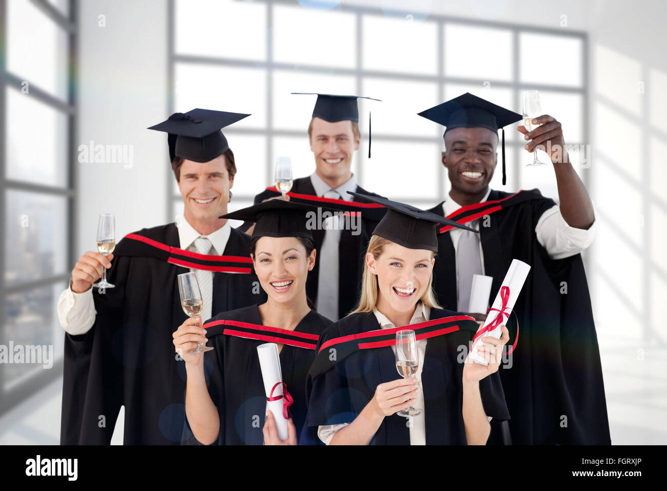 Image composite du groupe des diplômés du collégial Photo Stock - Alamy