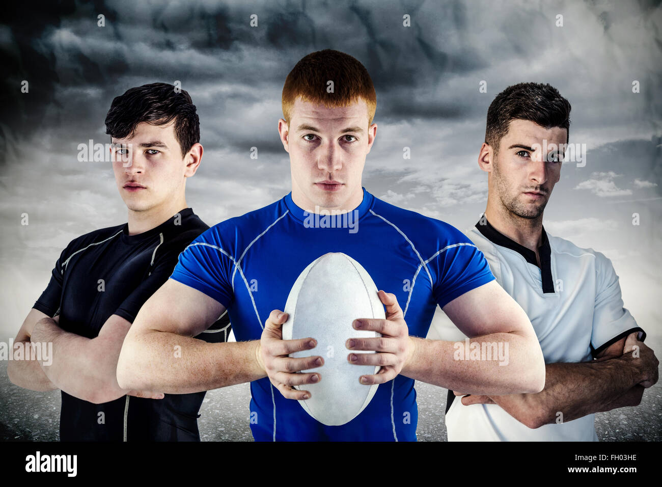 Rugbymen jeune noir et blanc Banque de photographies et d’images à ...