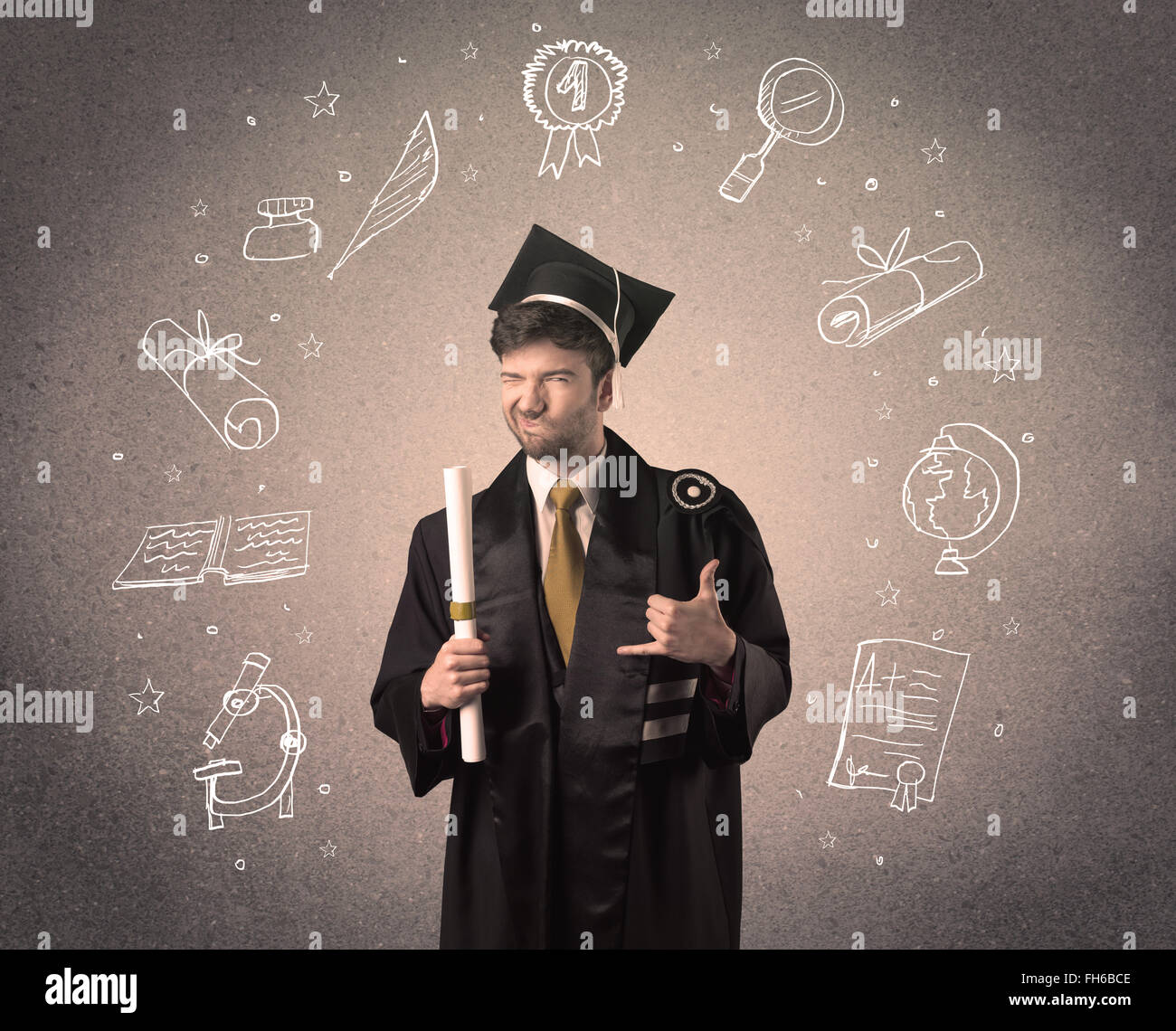 Happy graduation cap icon Banque de photographies et d’images à haute ...