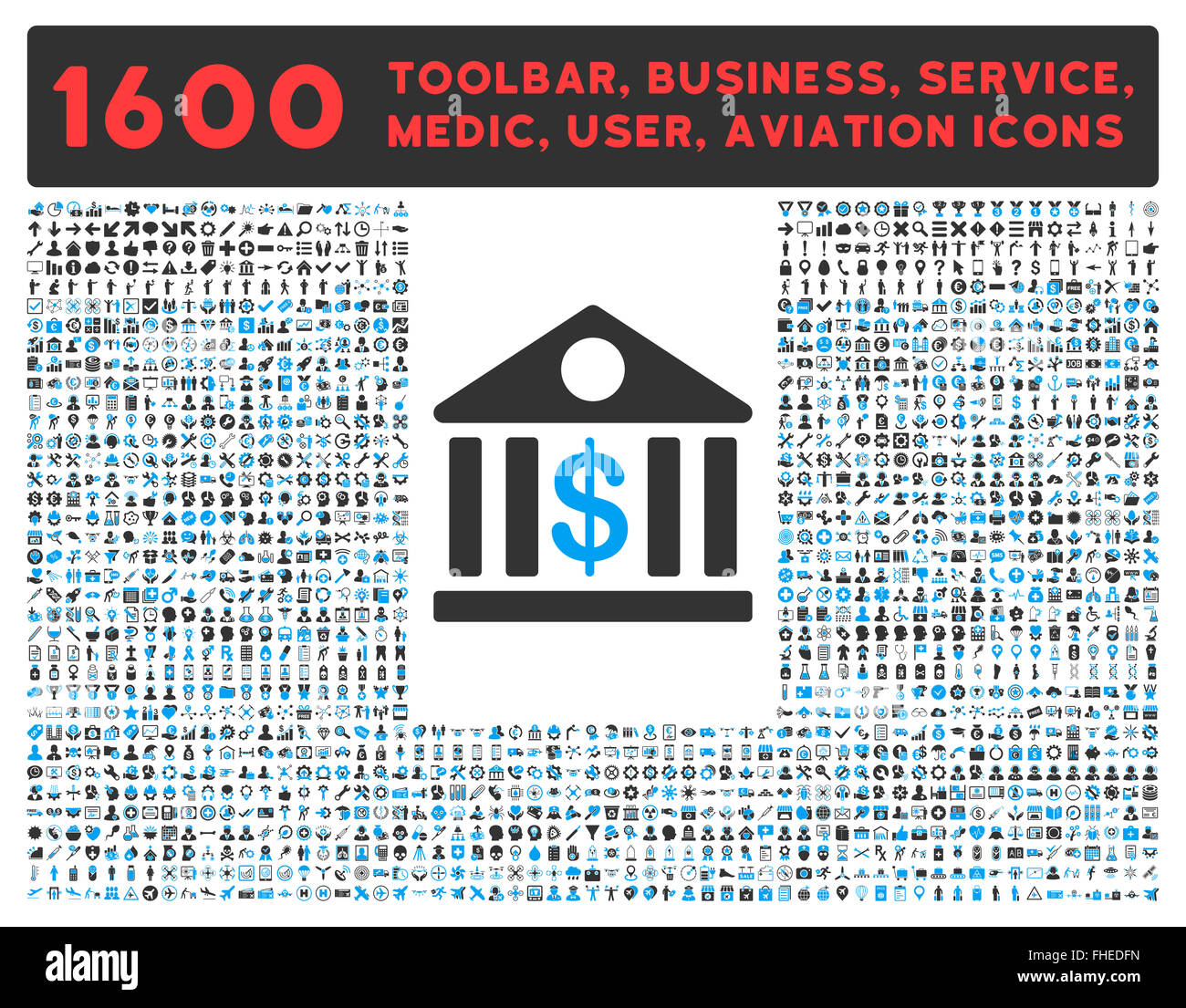L'icône de banque avec une grande collection de pictogrammes Photo ...