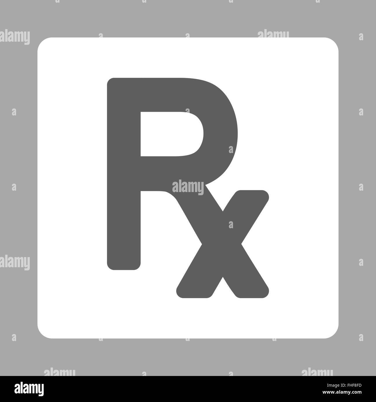 Symbole d'ordonnance bouton carré arrondi Photo Stock - Alamy