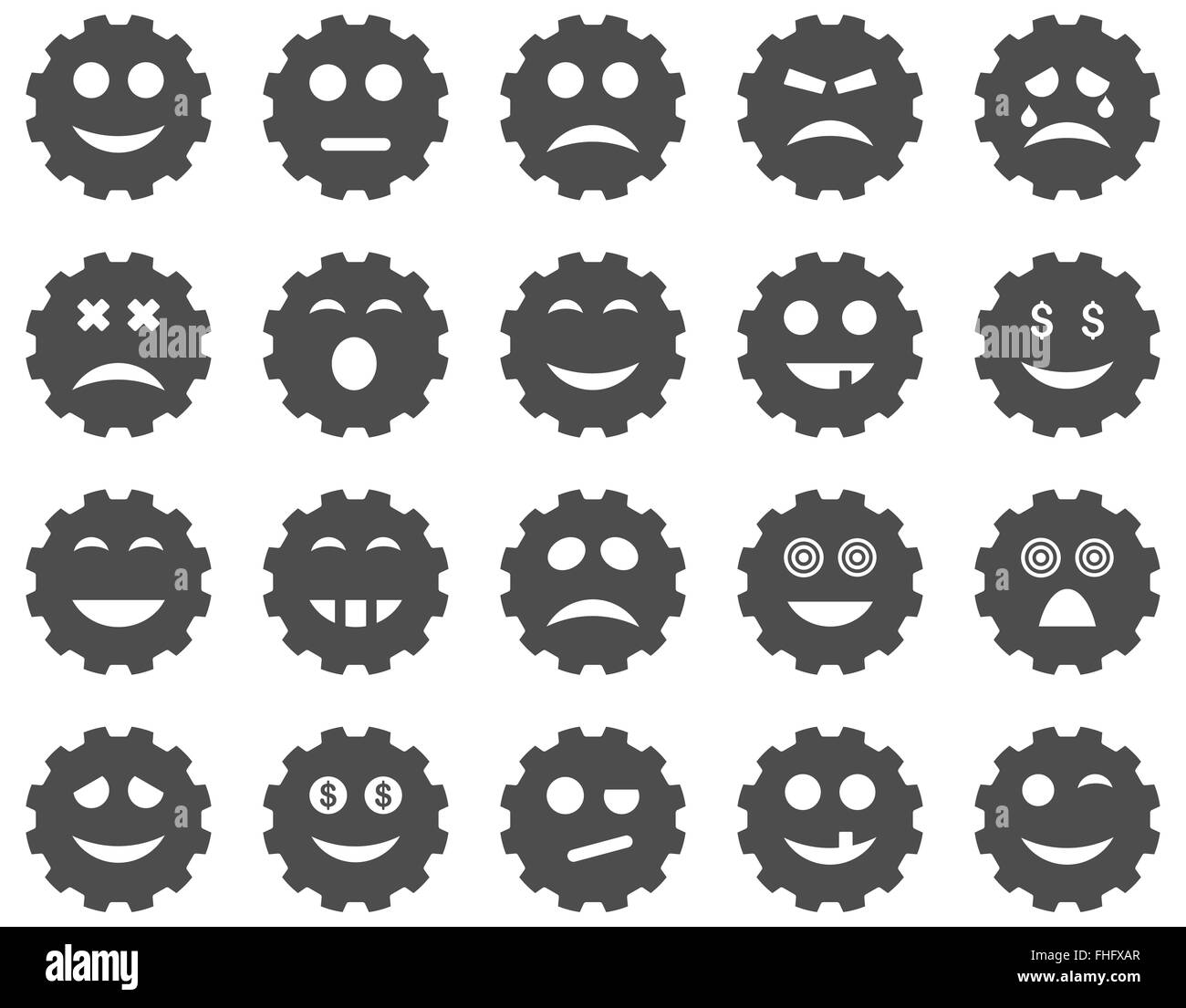 Smiley emoticon facial expression joy Banque d'images noir et blanc ...