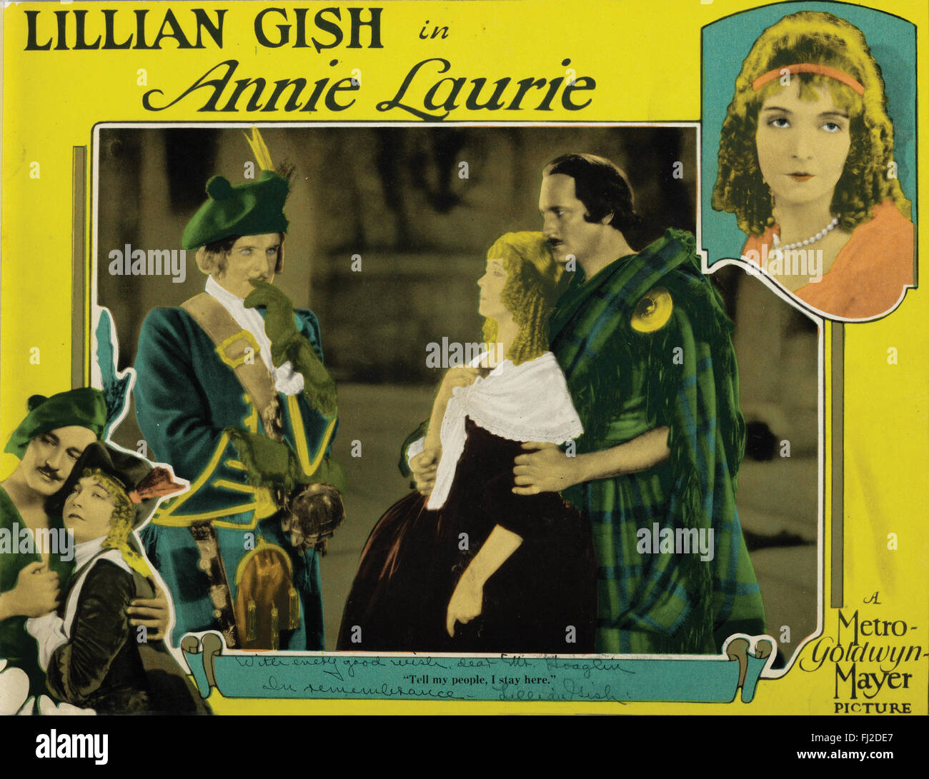 'Annie Laurie', (MGM, 1927), scène hall carte. Avec : Lillian Gish ...