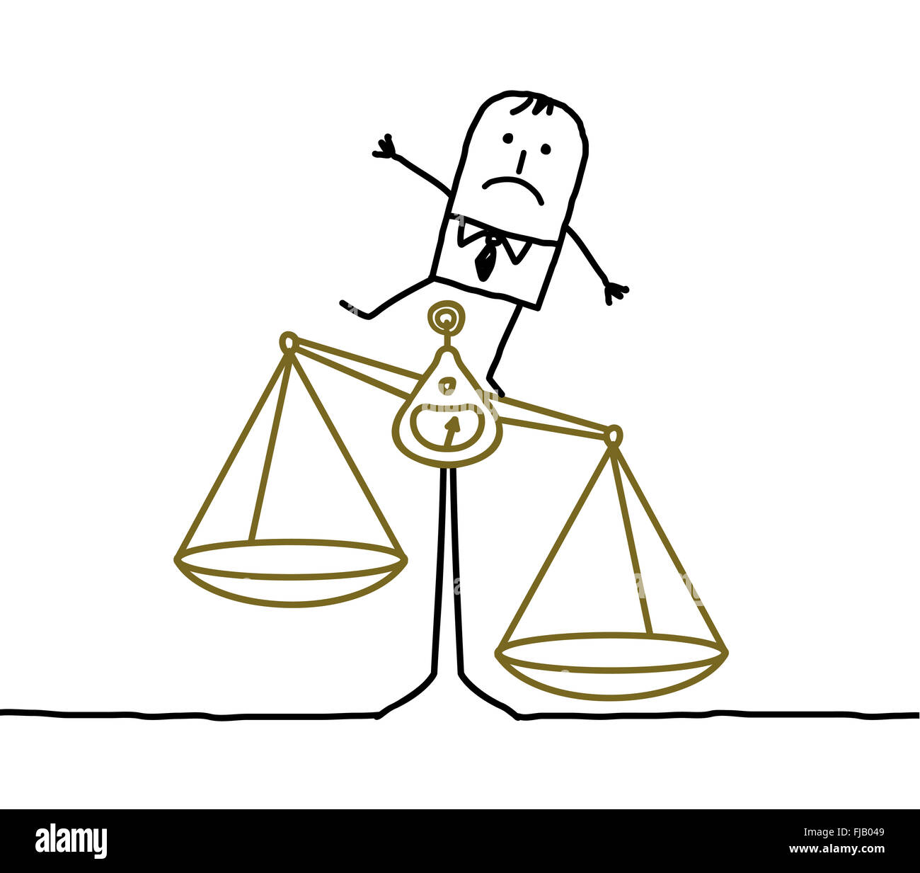 Hand drawn cartoon characters - homme & déséquilibre, l'injustice Photo ...