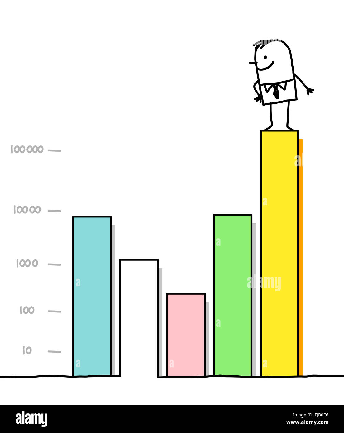 Hand drawn cartoon characters - homme et statistiques Photo Stock - Alamy