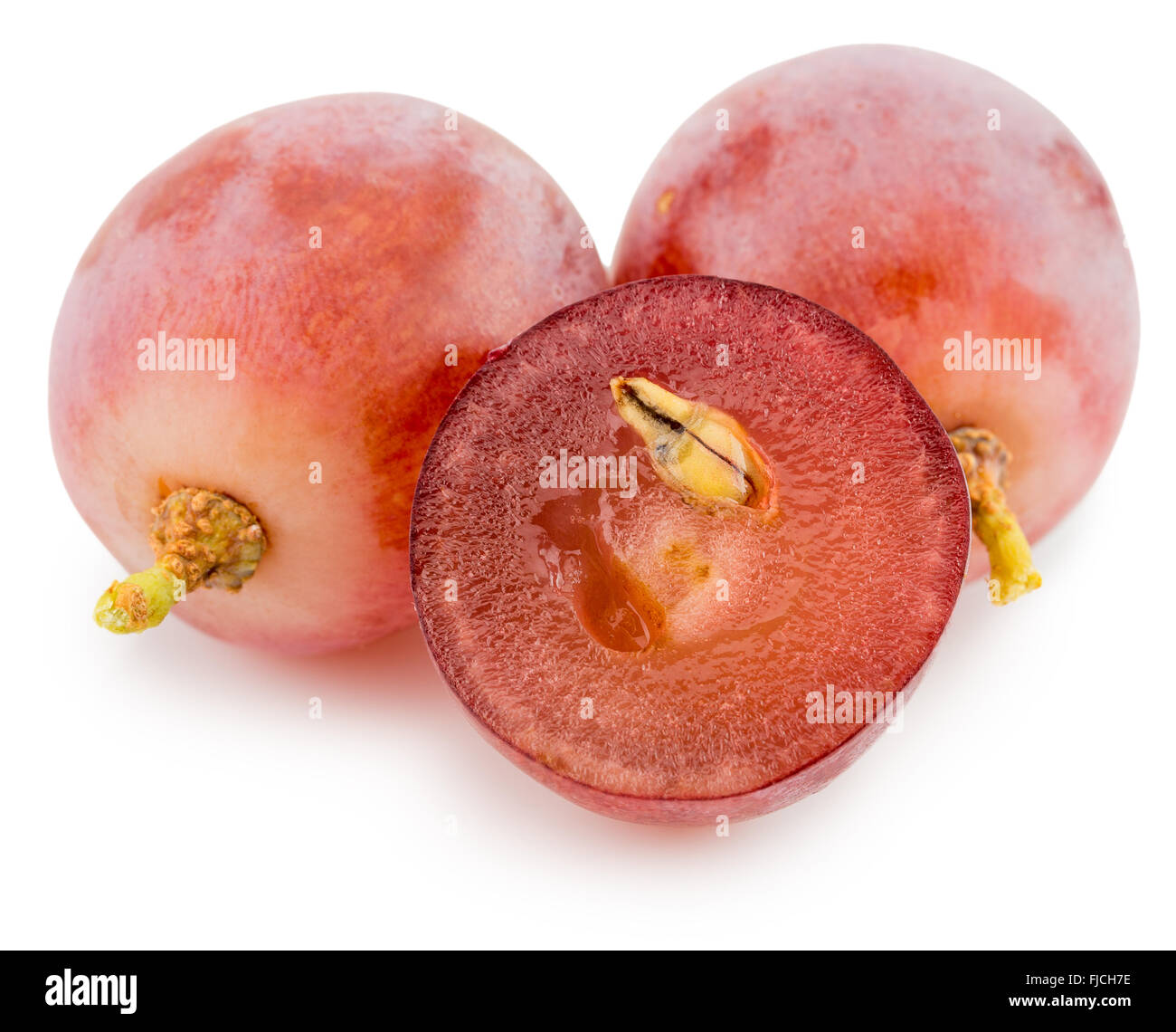 Grappe de raisin blanc sur fond blanc Banque d'images détourées - Alamy