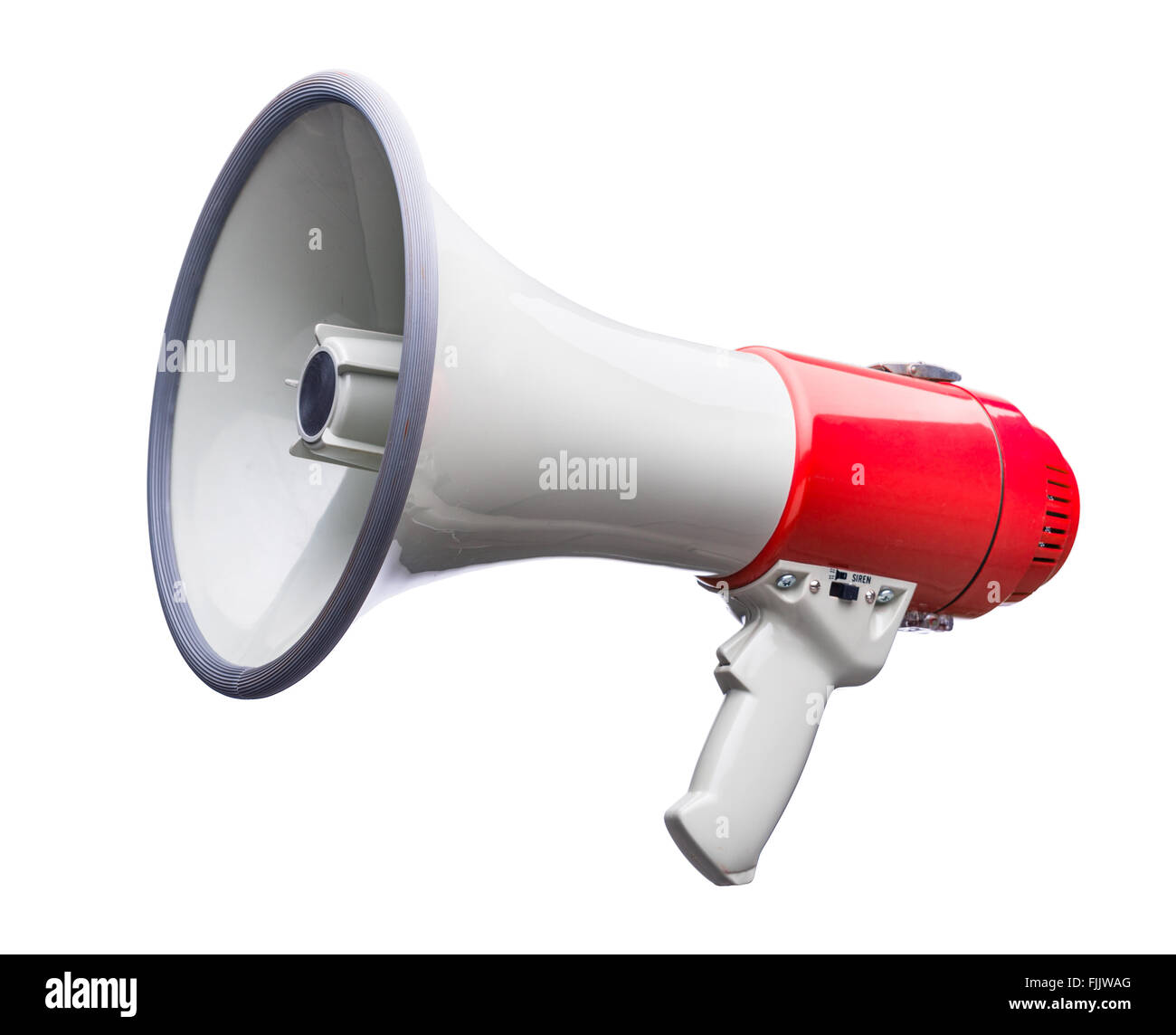 Mégaphone rouge et blanc adresse publique mégaphone isolé sur fond ...