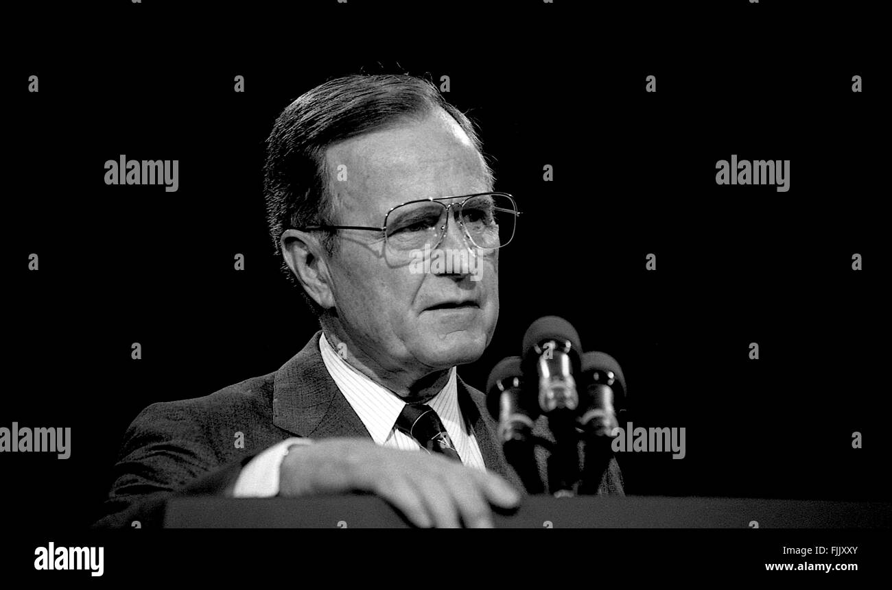 Washington, DC., USA 18 avril 1991, le président George H. W. Bush ...