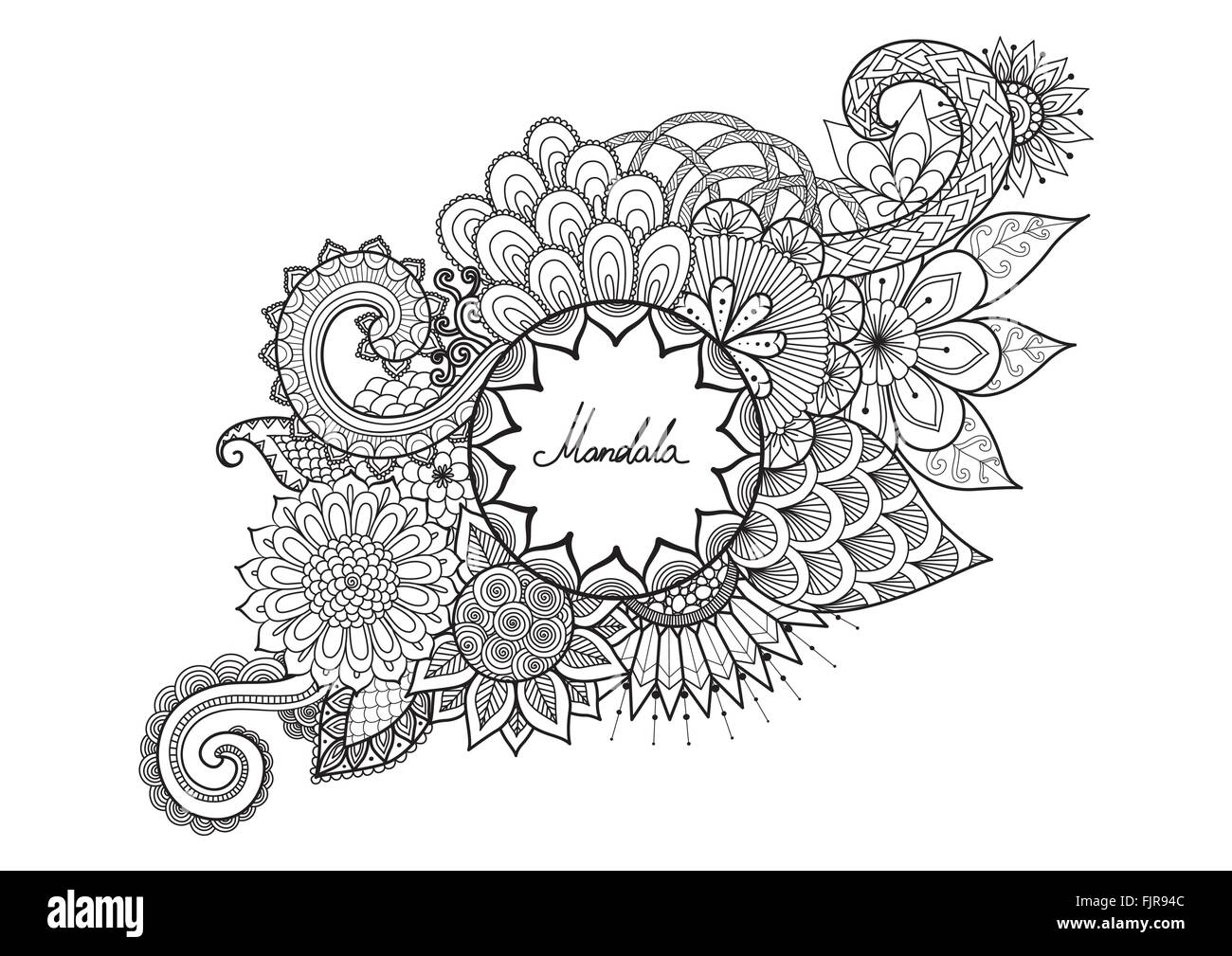 Coloriage mandala jungle Banque de photographies et d’images à haute ...