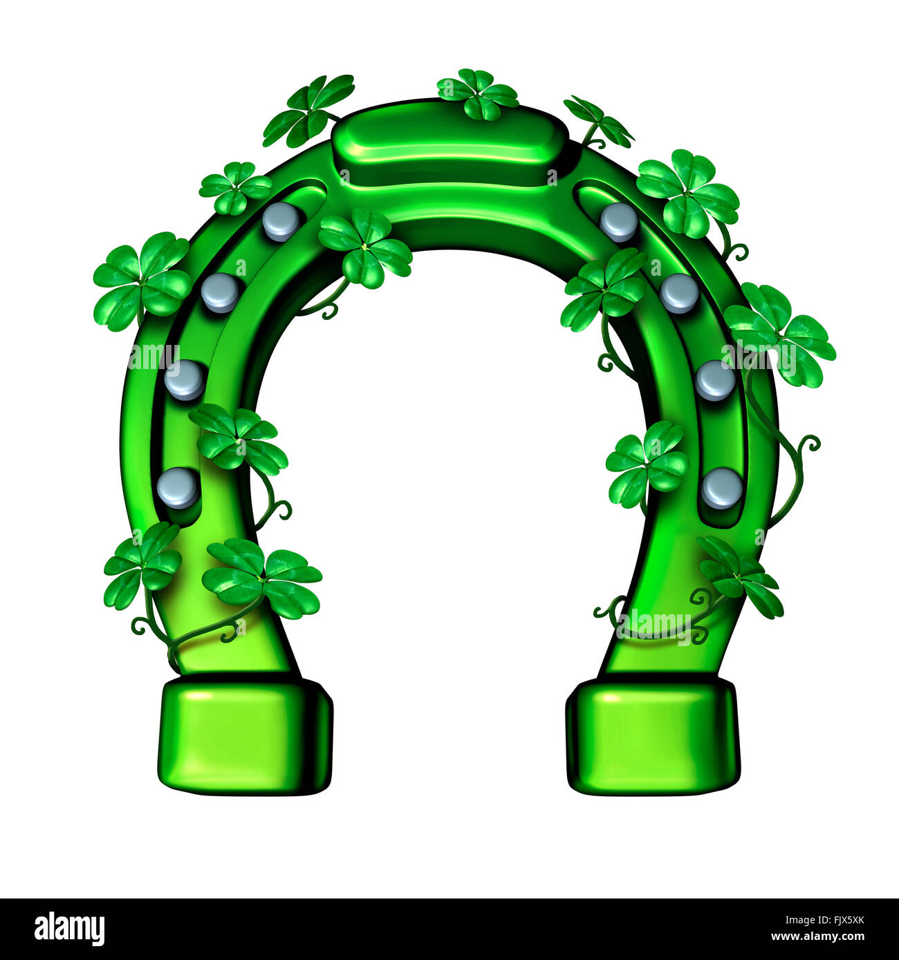 Fer à Cheval vert comme un symbole de chance fortune pour saint ...