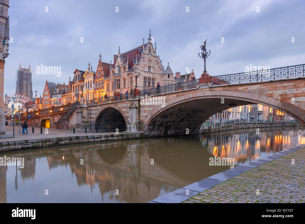 Pont Saint-michel à Gand, Belgique Photo Stock - Alamy