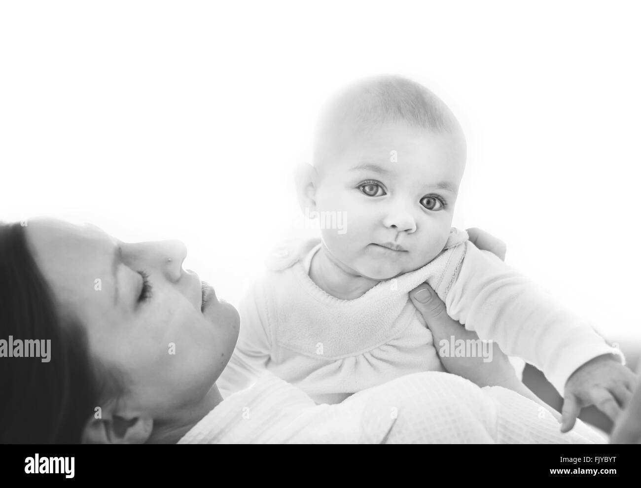 Parent et enfant en bas âge Banque d'images noir et blanc - Alamy