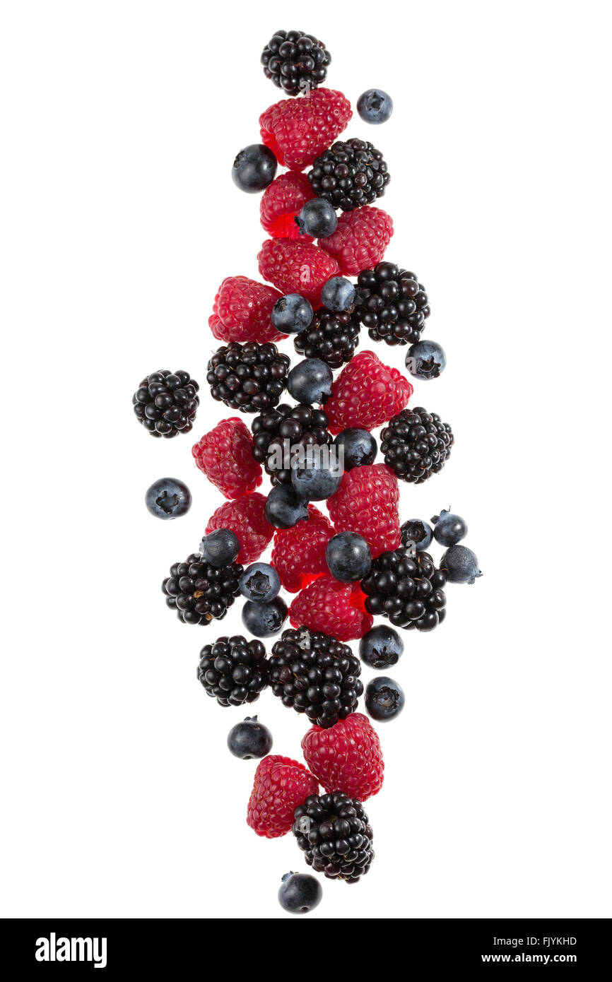 Frais et délicieux fruits rouges sur fond blanc Photo Stock - Alamy