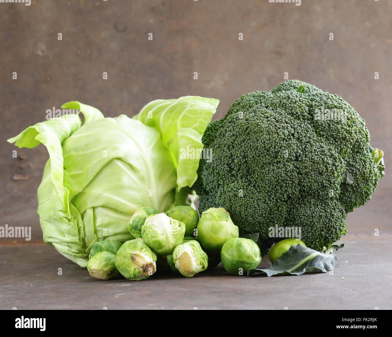 Différents types de choux, brocolis, choux de Bruxelles et choux blanc ...
