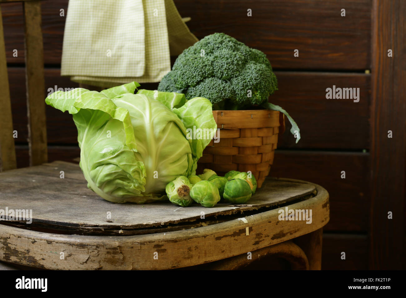 Différents types de choux, brocolis, choux de Bruxelles et choux blanc ...