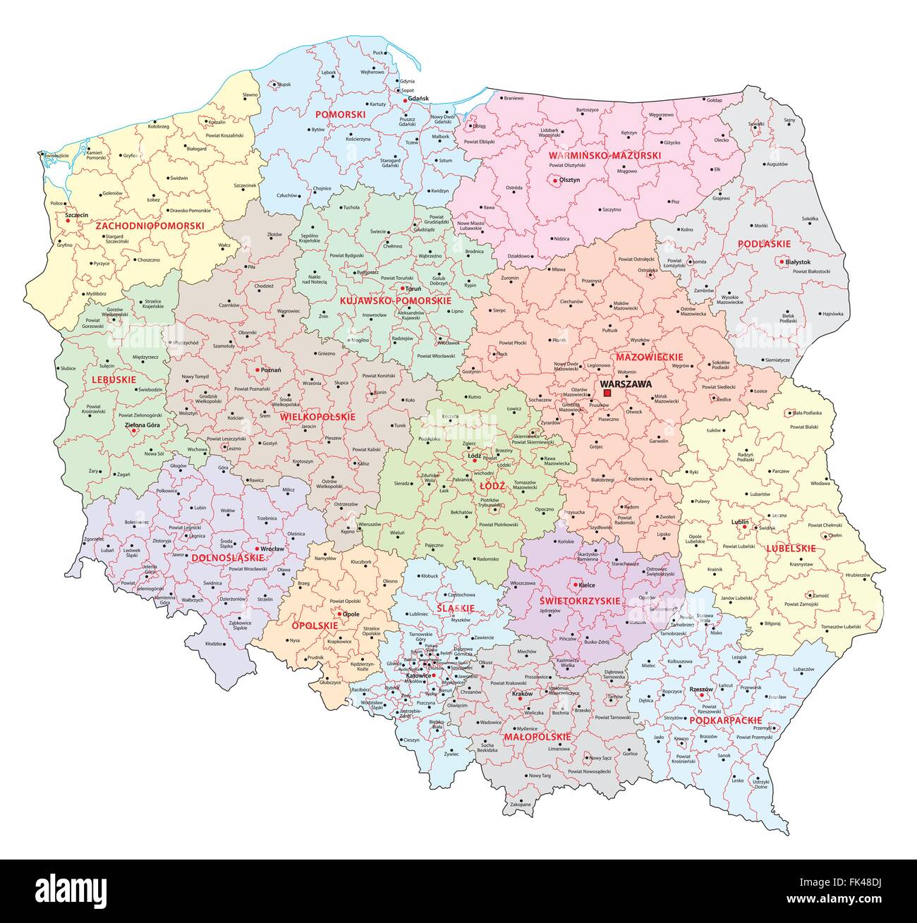 Poland country map Banque de photographies et d’images à haute ...