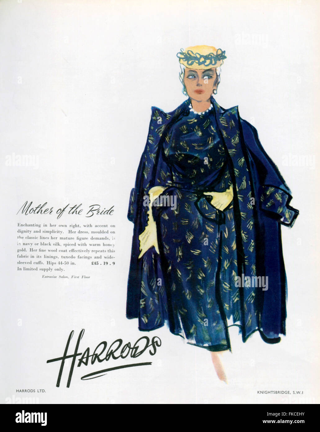 1950s uk harrods magazine advert Banque de photographies et d’images à ...