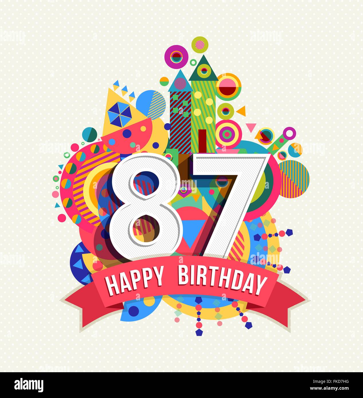 Joyeux anniversaire quatre vingt sept 87 ans, fun anniversaire carte ...