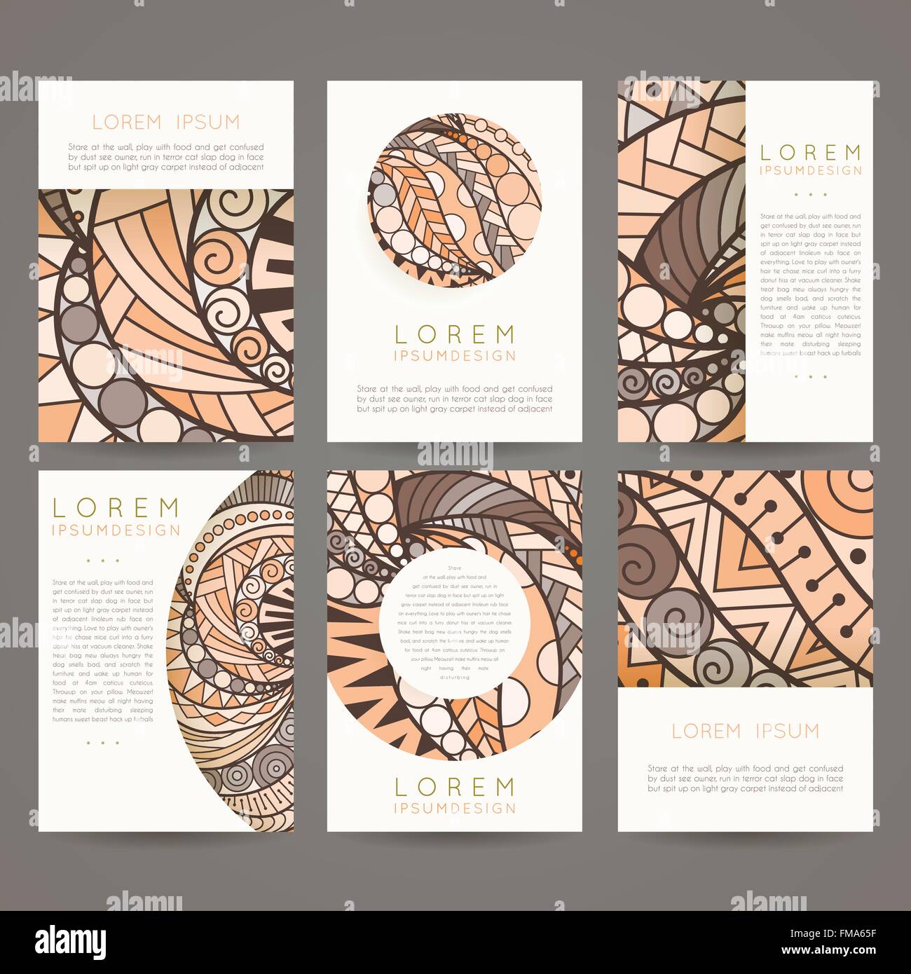 Ensemble de modèles de conception de scénario. Brochures en couleur ...