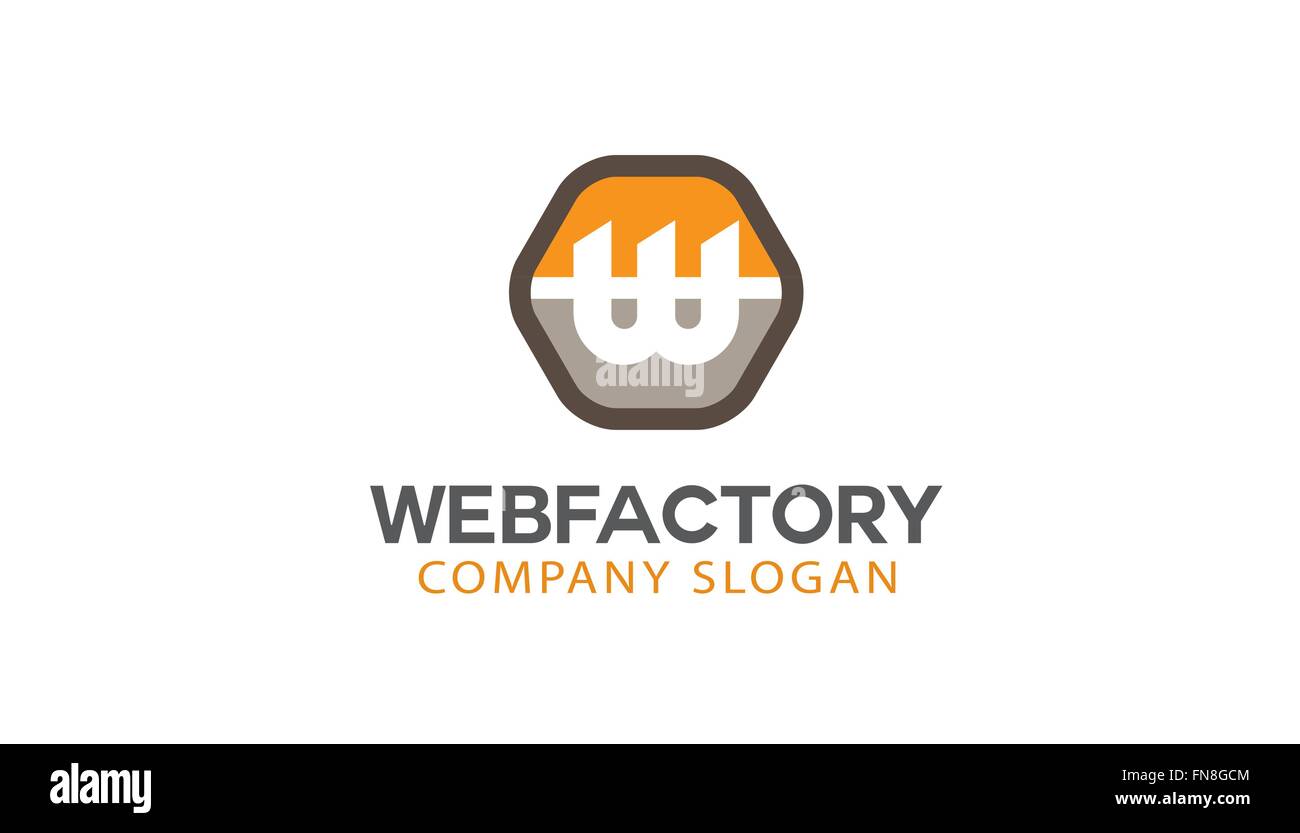Web Factory W lettre logo Hexagon symbole vectoriel Illustration Image ...