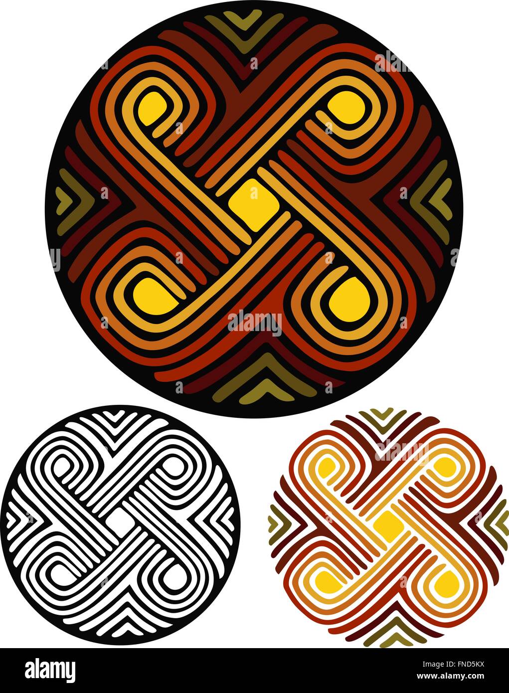 Ornement graphique dans un style africain. Vient au pochoir et contour ...