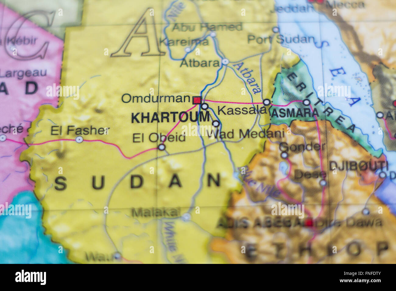 Belle photo d'une carte du Soudan et de la capitale Khartoum Photo ...