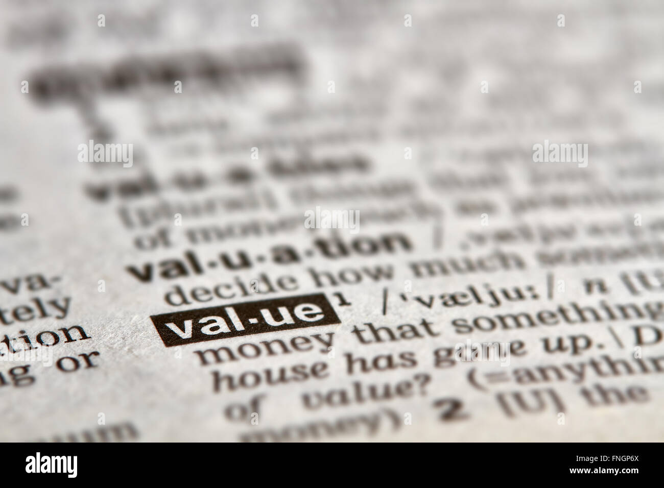 Dictionary definition word value Banque de photographies et d’images à ...