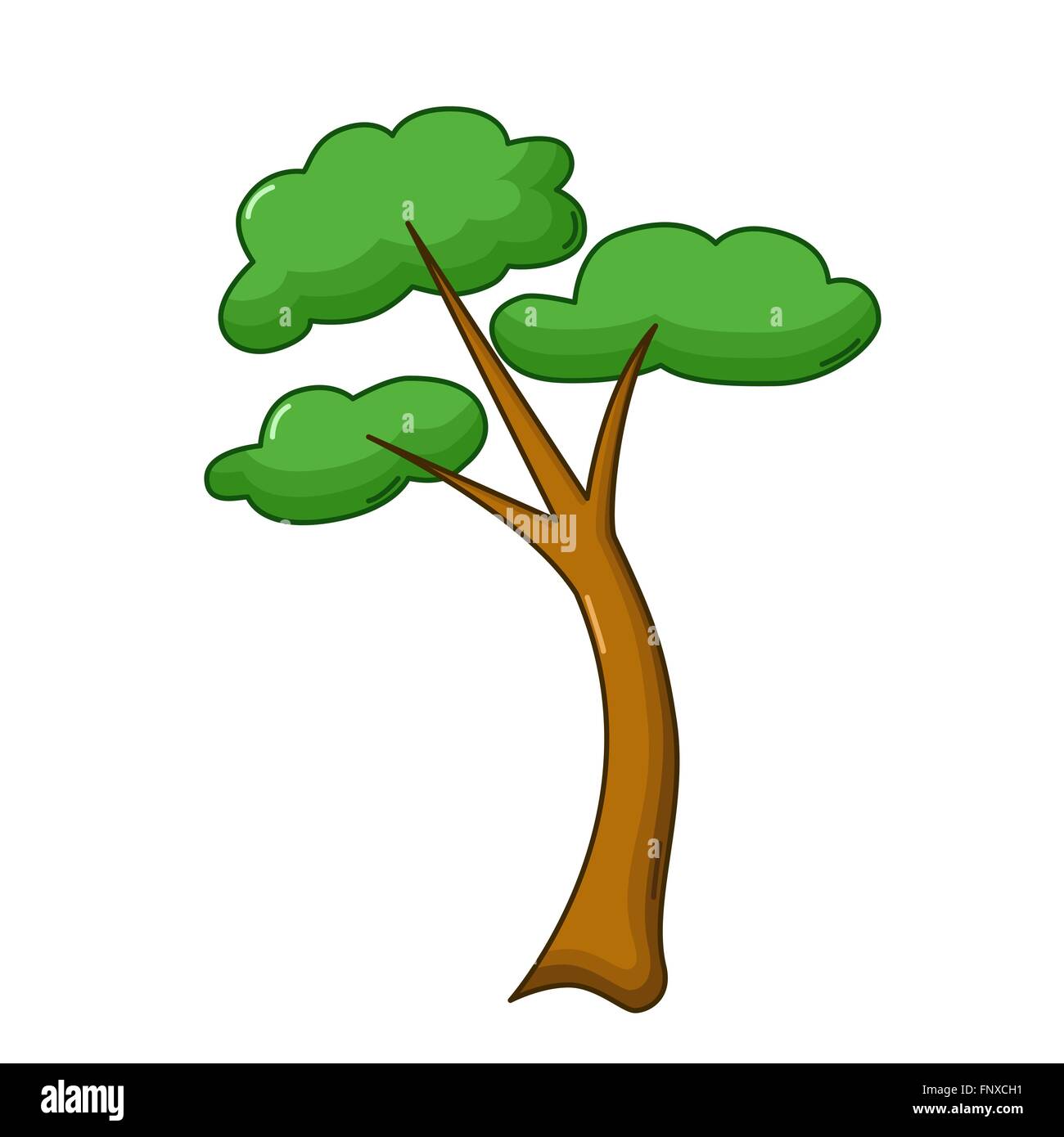 L'icône de l'arbre en cartoon style isolé sur fond blanc Image ...