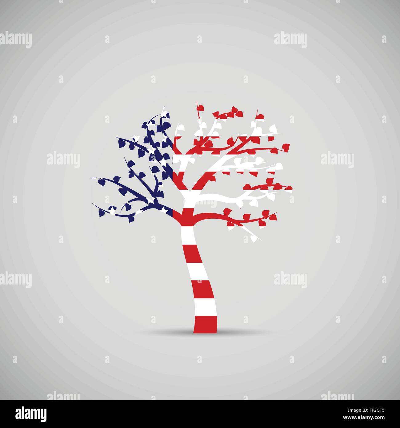 Drapeau sur un arbre Banque d'images vectorielles - Alamy