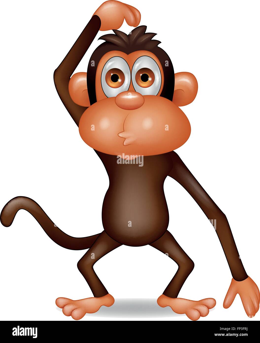 Monkey cartoon thinking Banque d'images vectorielles - Alamy