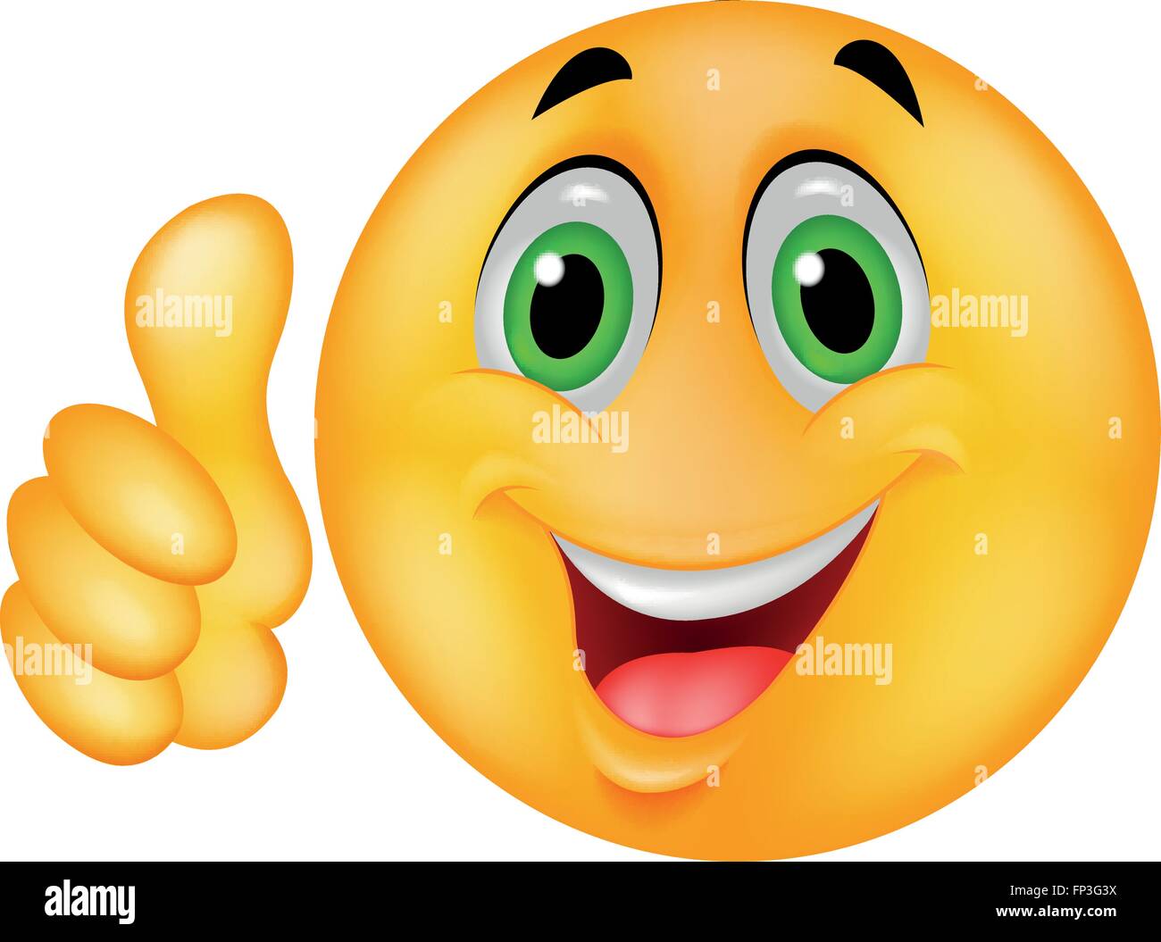 Heureux smiley emoticon giving Thumbs up Image Vectorielle Stock - Alamy