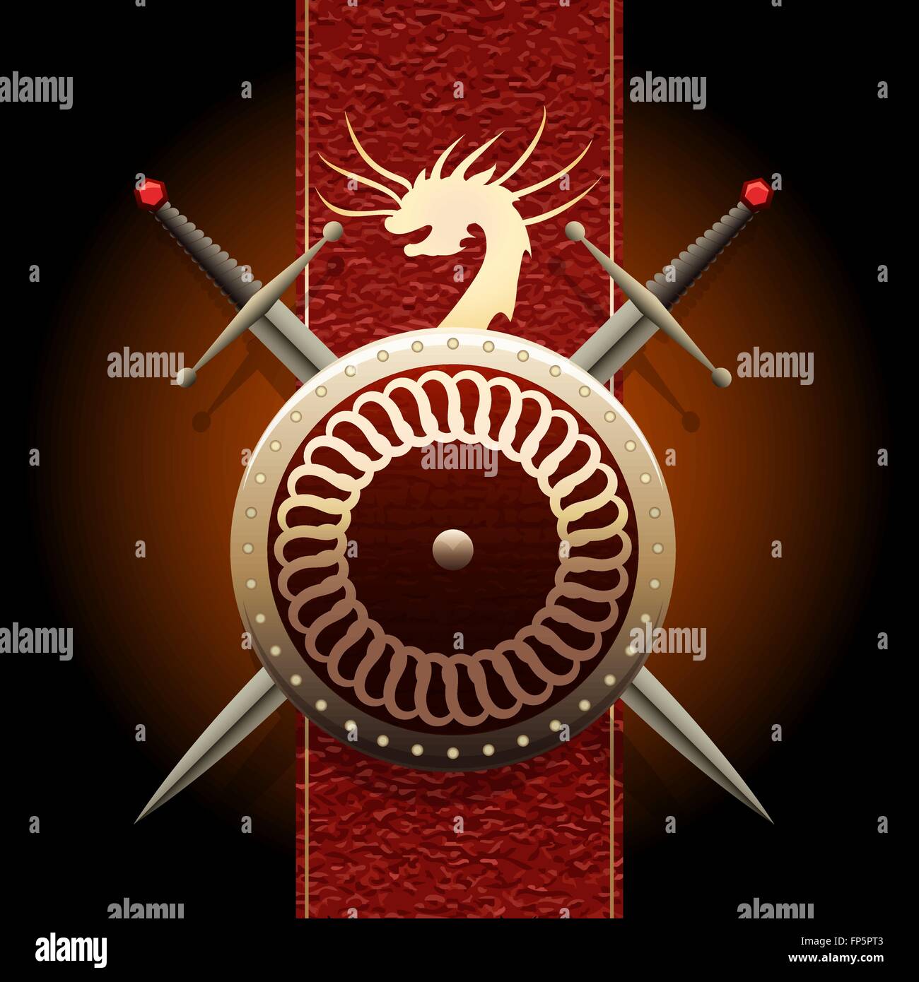 Drapeau de dragon rouge Banque d'images vectorielles - Alamy