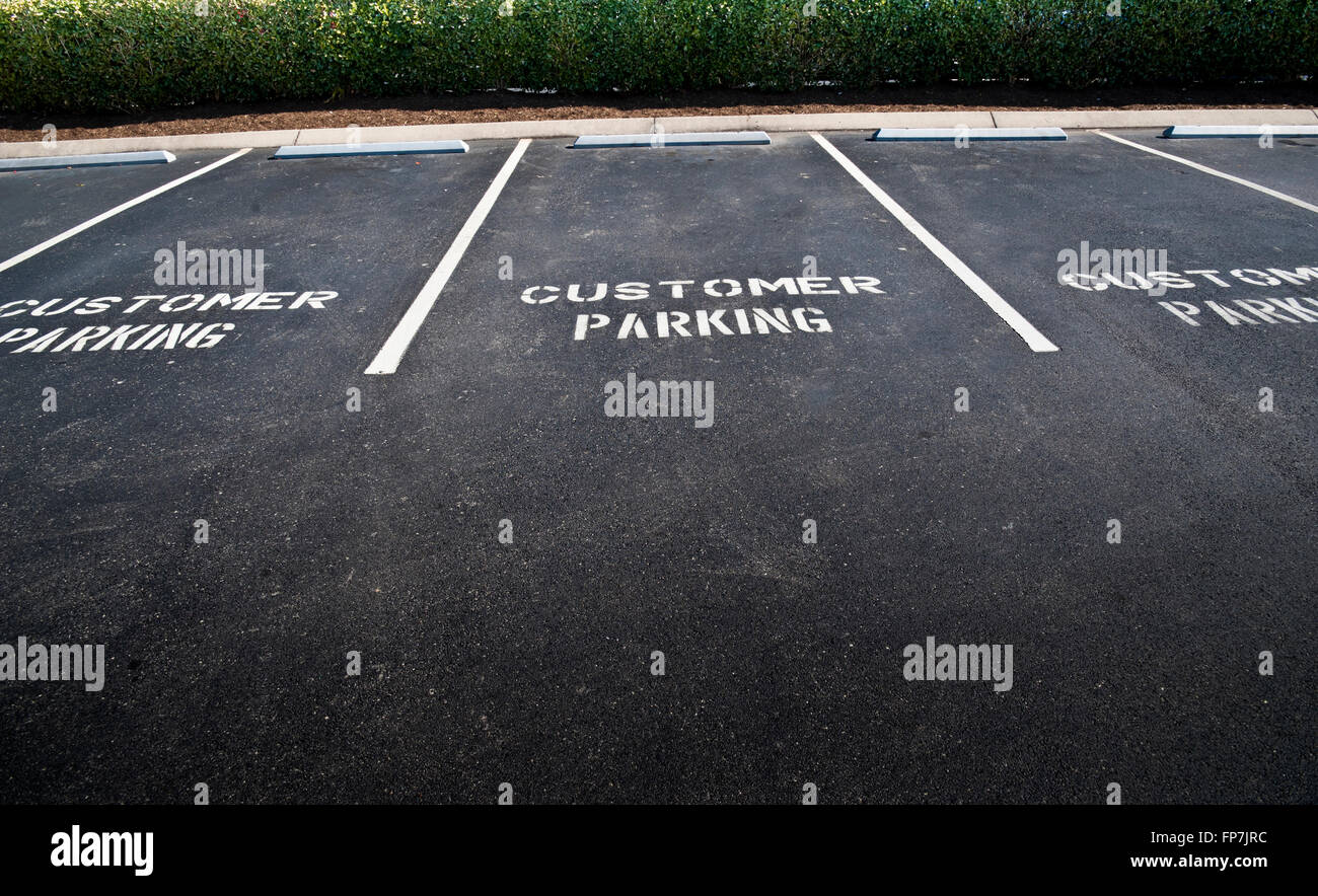 Places de parking client vide Photo Stock - Alamy
