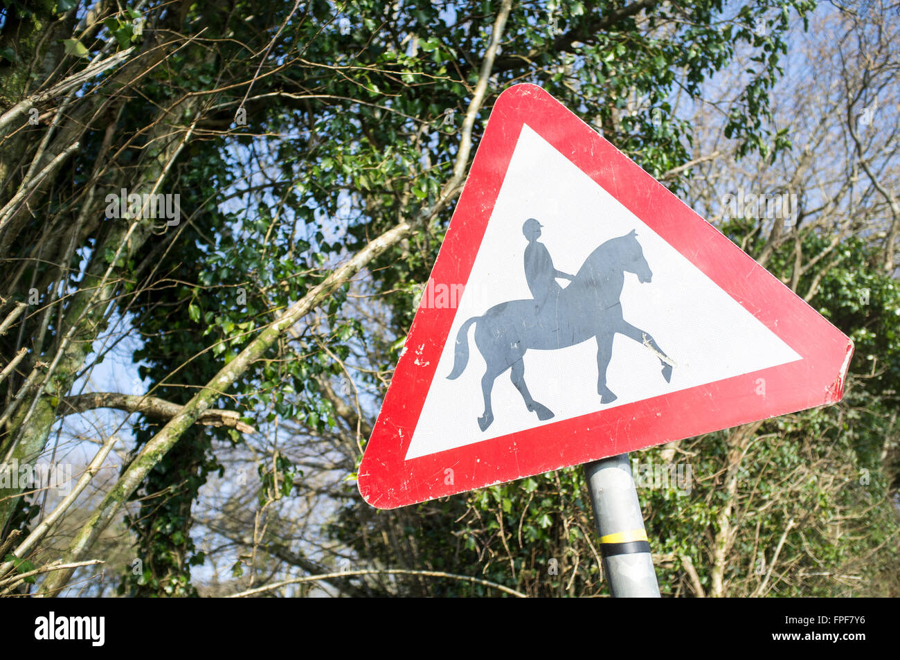 Panneau de signalisation d'équitation Banque de photographies et d ...