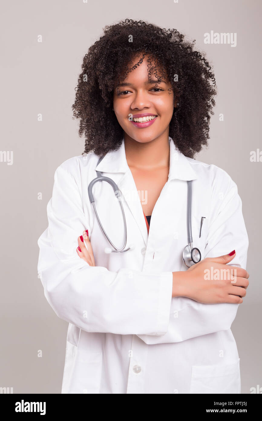 Beautiful young african female doctor Banque de photographies et d ...