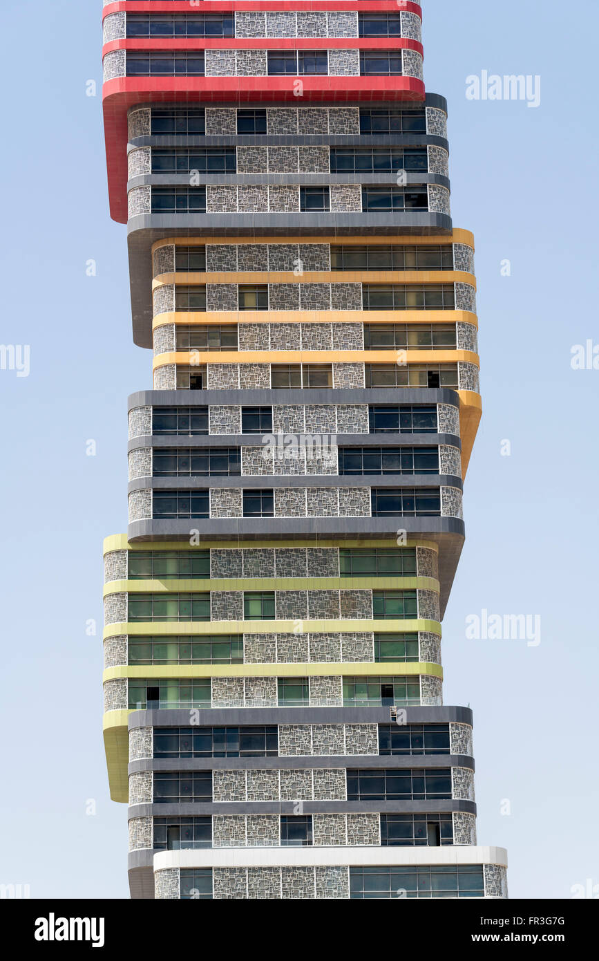 Détail de Twin Towers high-rise building en construction à Marina ...