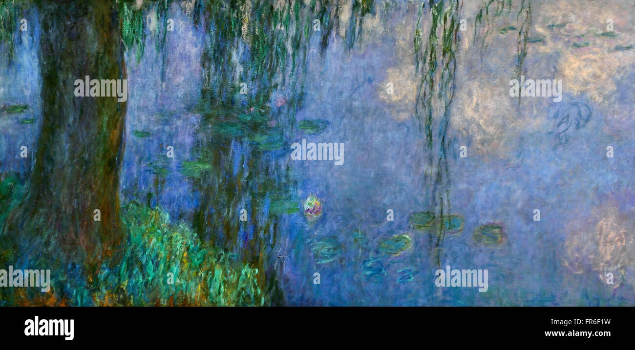 Détail de l'eau la série de Lily Nymphaea peinte par Claude Monet 1840 ...