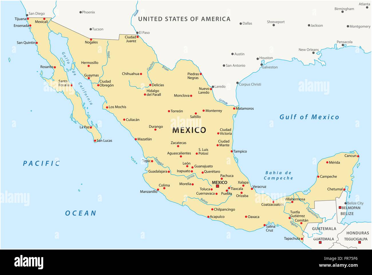 Carte de monterrey mexique Banque de photographies et d’images à haute ...