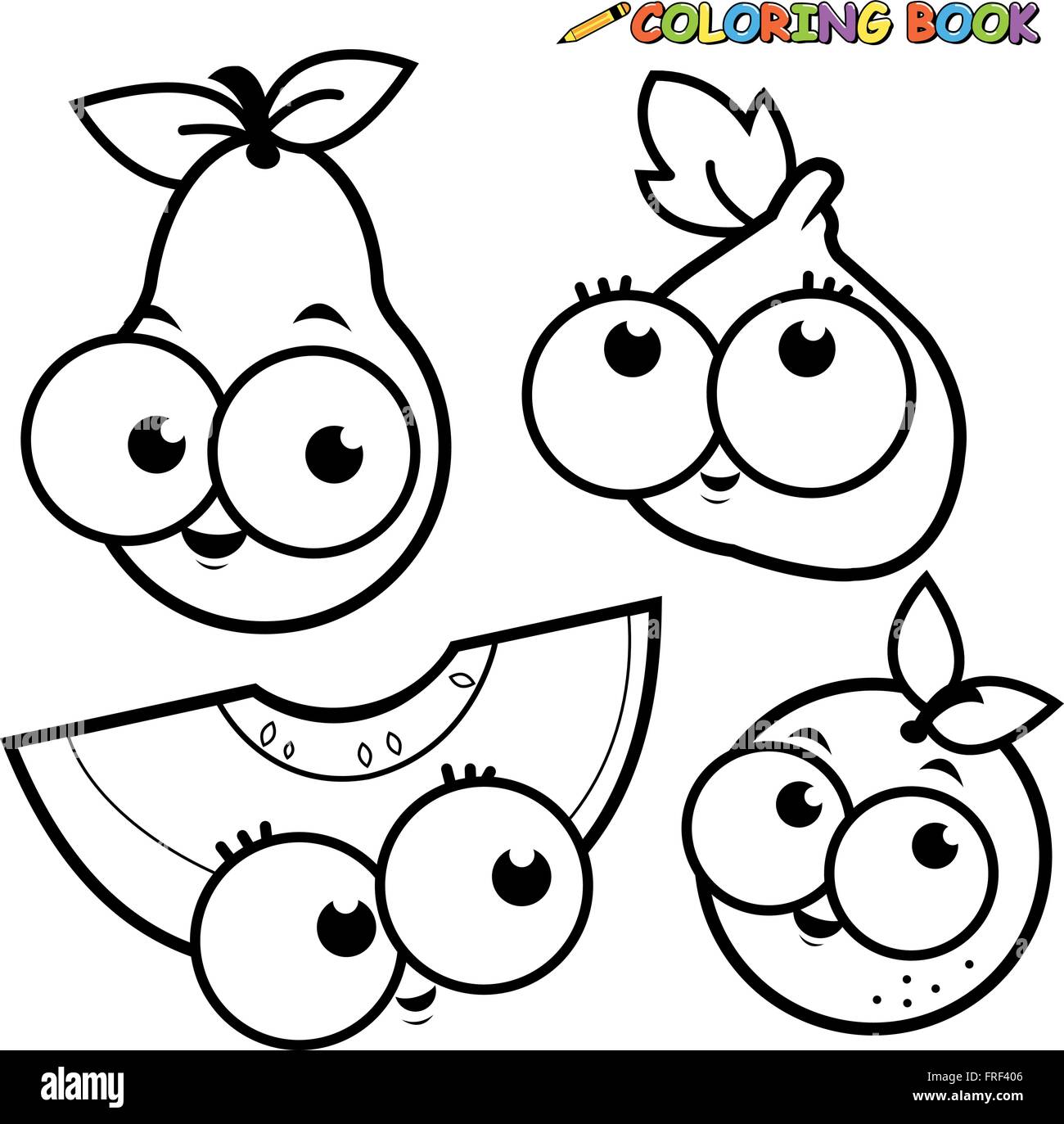 Dessin a colorier fruit orange Banque de photographies et d’images à ...