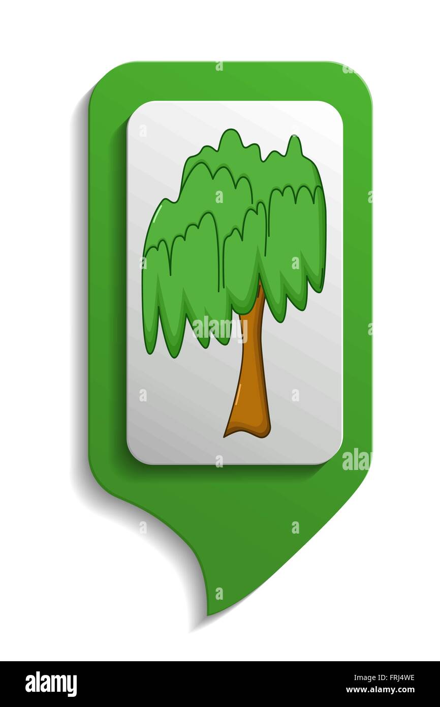 Willow Tree map connexion icône dans le style dessin animé sur fond ...