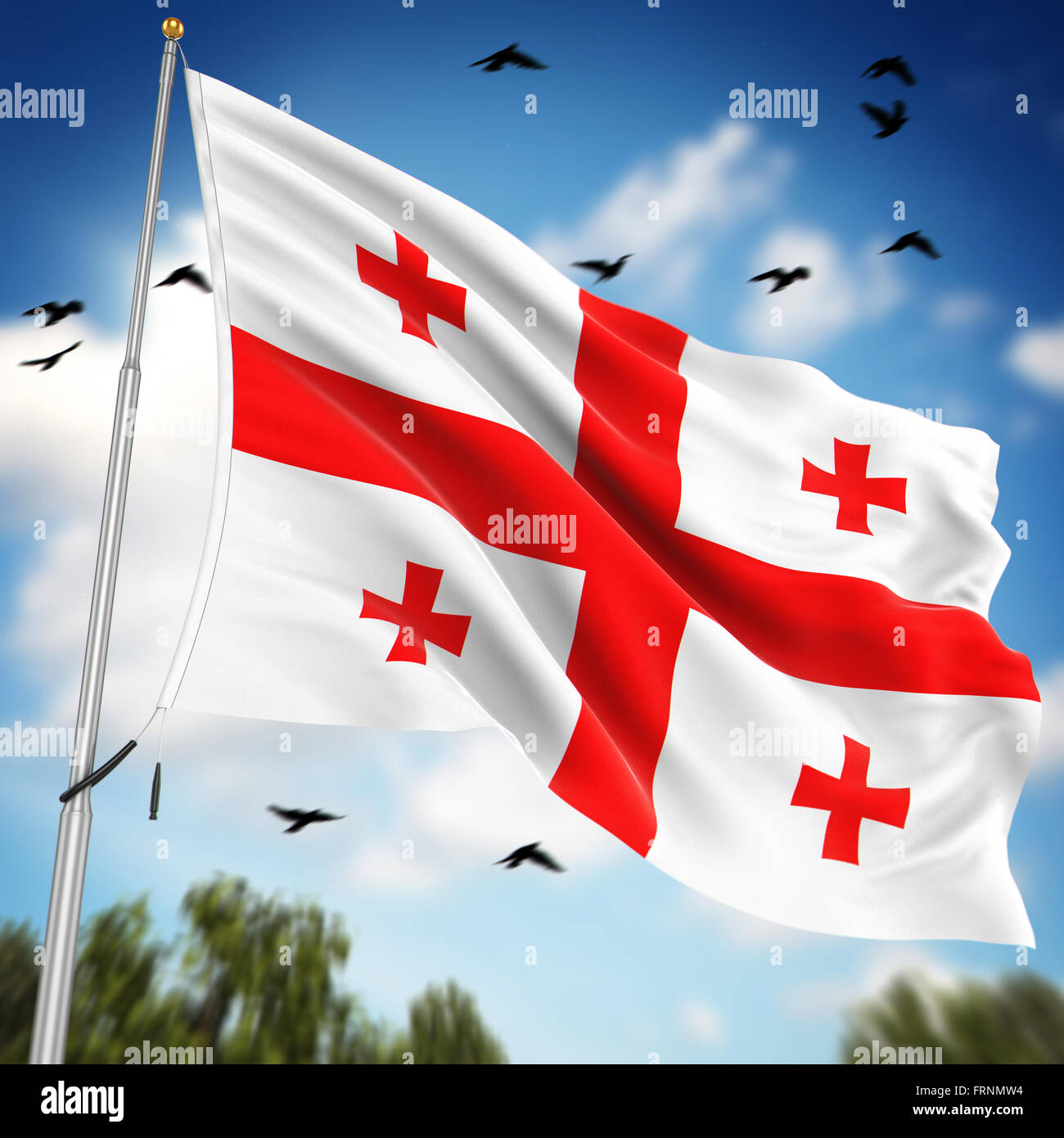 Drapeau de la Géorgie , c'est un 3D générée par ordinateur et l'image ...