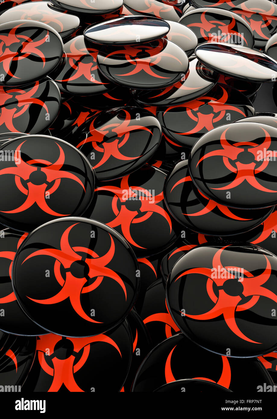 Biohazard insignes / 3D render of badges métalliques avec symbole ...
