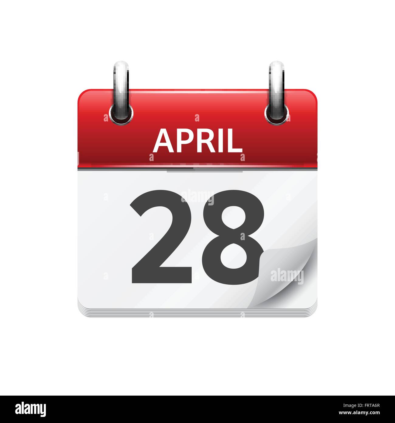April 28 calendar icon vector flat illustration Banque de photographies ...