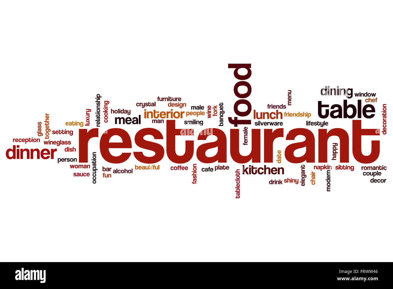 Nuage de mots Restaurant Photo Stock - Alamy