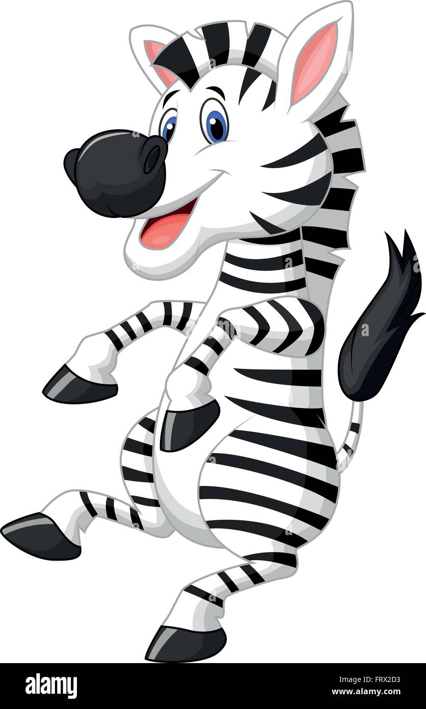 Happy zebra cartoon posing Banque de photographies et d’images à haute ...