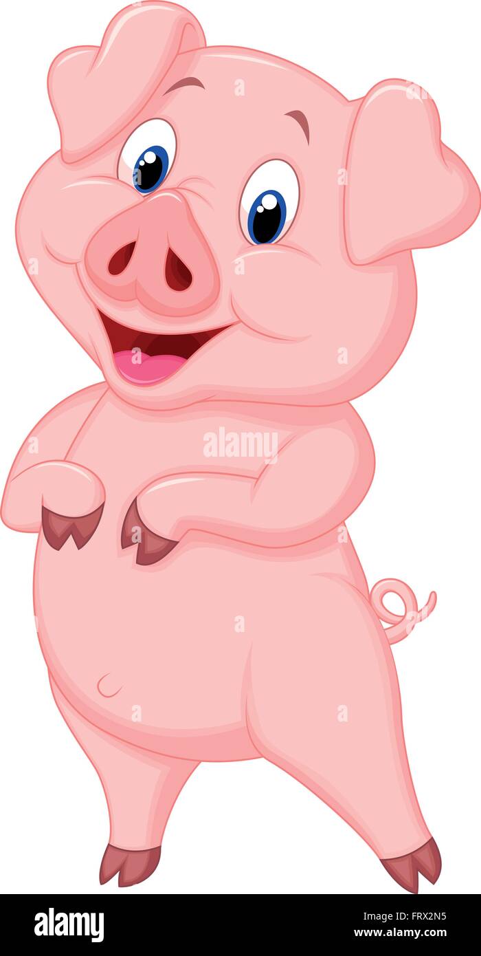 Le cochon timide Banque d'images vectorielles - Alamy