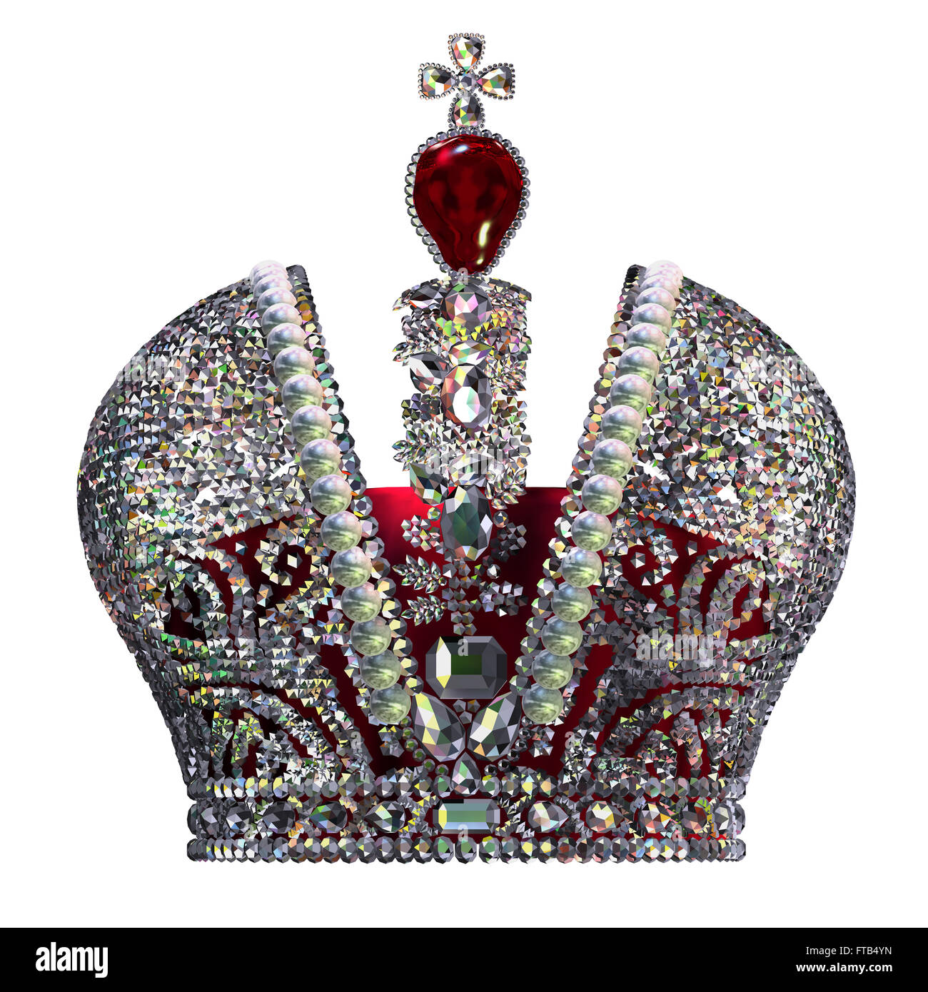 Grande couronne impériale. Modèle 3D sur fond blanc Photo Stock - Alamy
