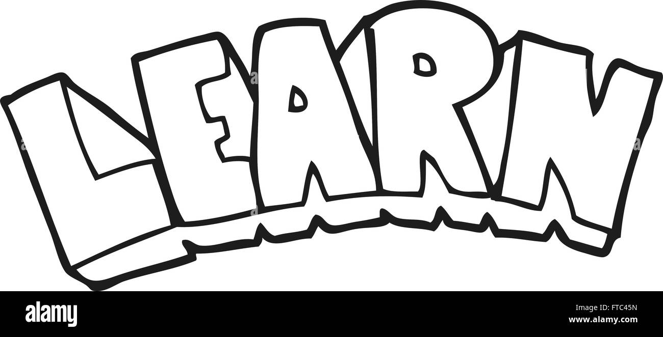 Noir et blanc dessiné à main levée cartoon symbole apprendre Image ...