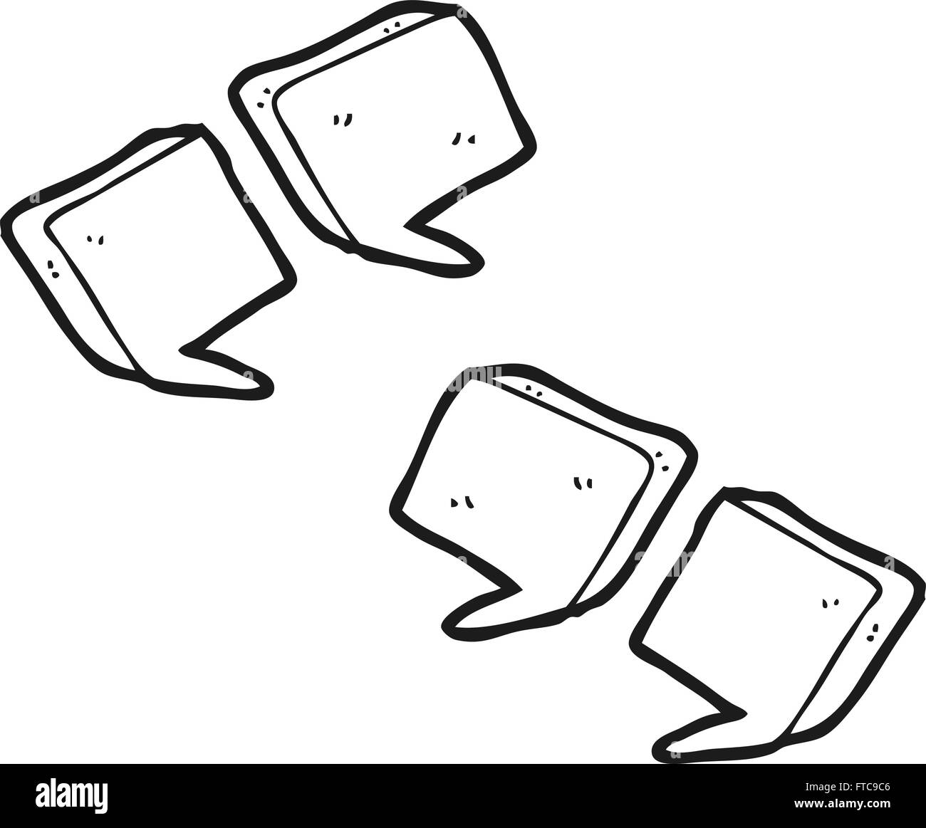 Noir et blanc dessiné à main levée cartoon guillemets Image Vectorielle ...