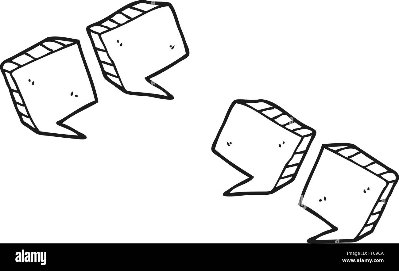 Noir et blanc dessiné à main levée cartoon guillemets Image Vectorielle ...